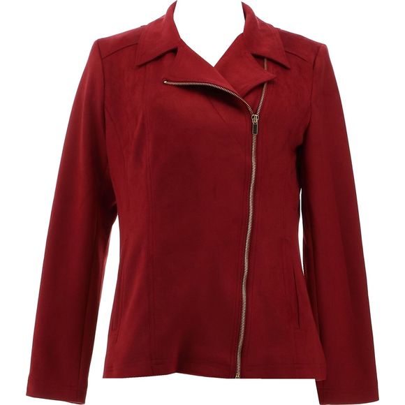 IMAN | Jackets & Coats | Iman Global Chic Faux Suede Moto Jacket ...